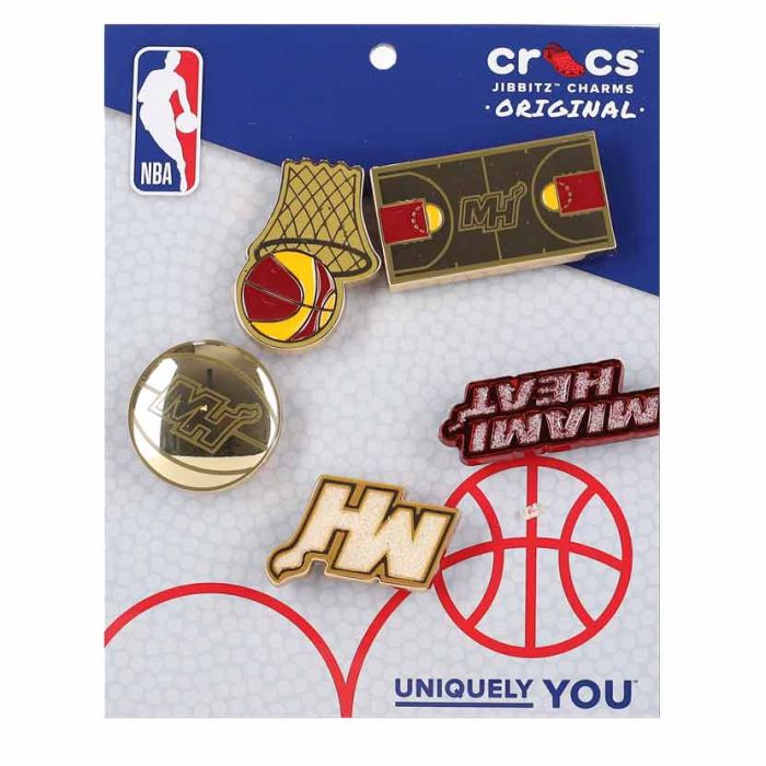 Crocs NBA Miami Heat Elevated 5 Pack Jibbitz| Studio 88