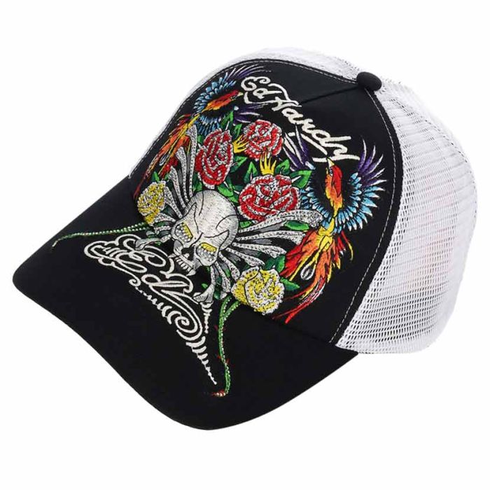 Ed Hardy Skuller Fly Trucker Cap Black | Studio88