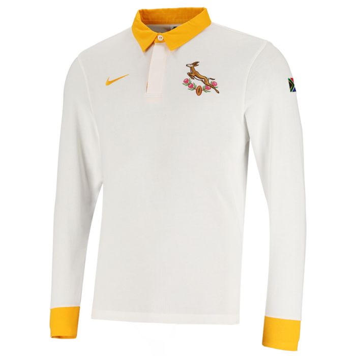 Nike Springboks Long Sleeve Away Jersey Mens White/Gold | Studio 88